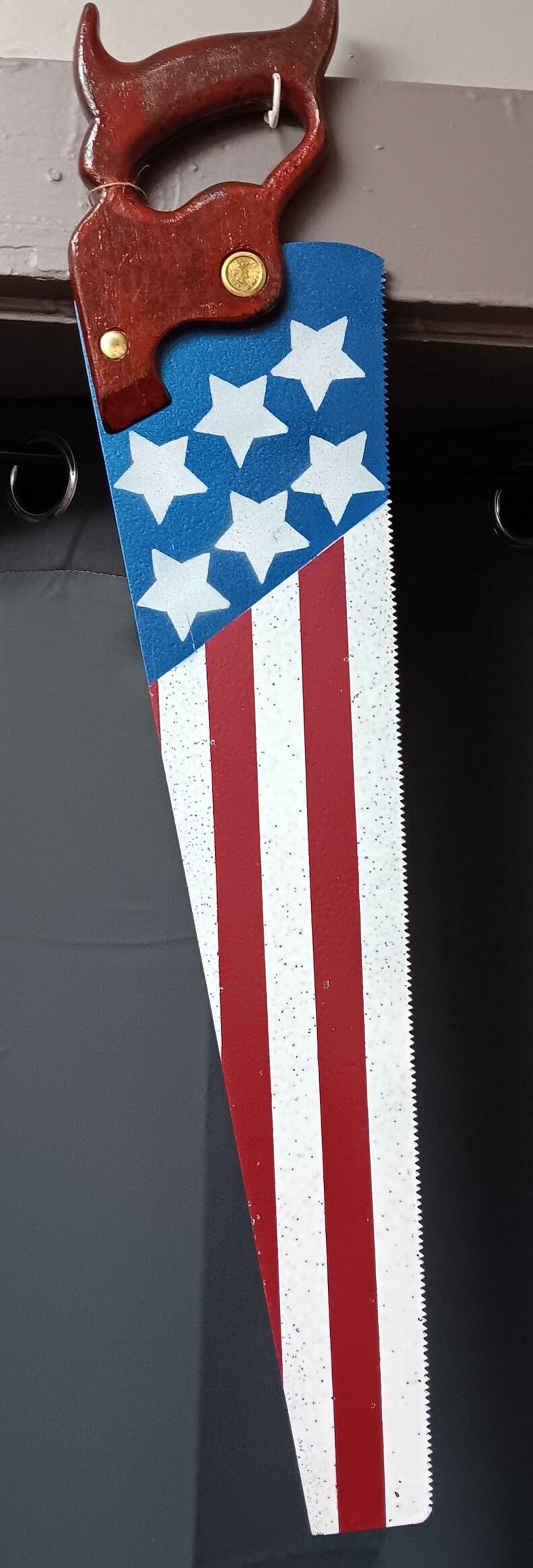 Custom Veteran Made Recycled Art Painted American Flag Saw Art 002 - Etsy