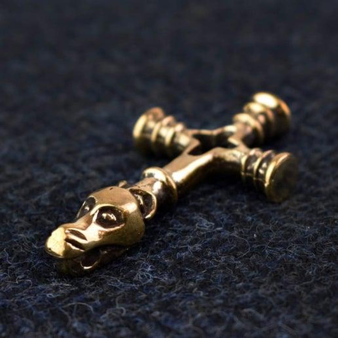 Bronze Viking Cross & Thor’s Hammer Pendant – Focci Artifact Replica - Etsy