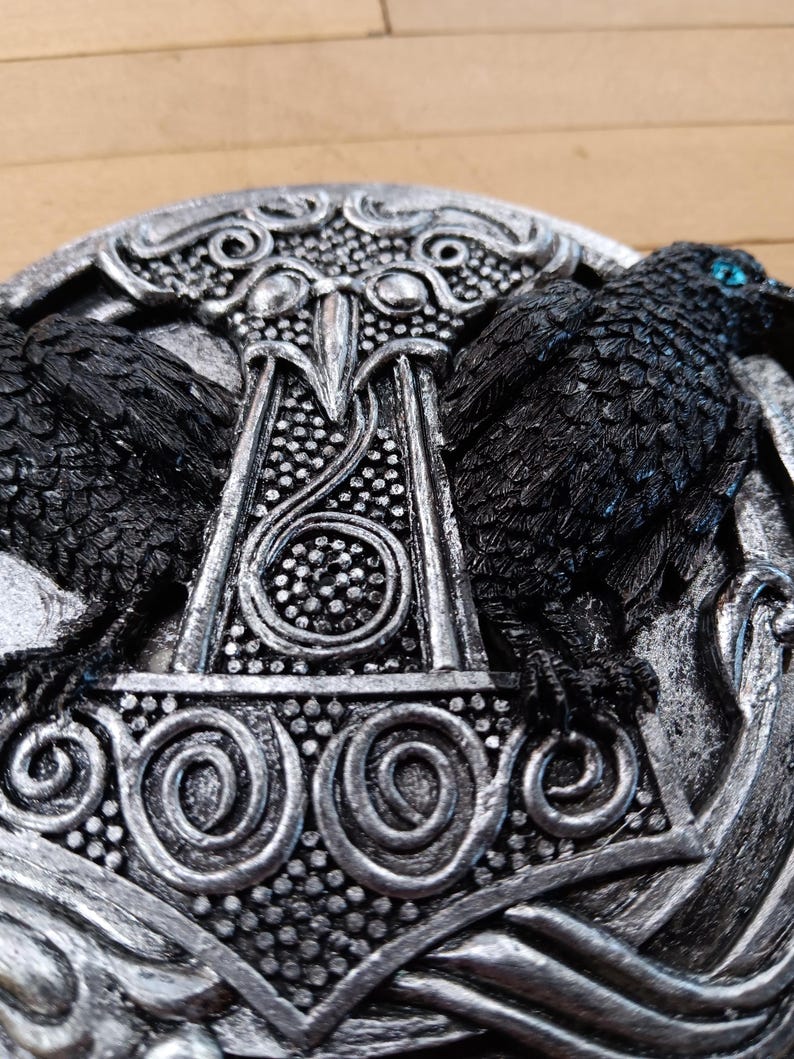 Mjolnir Incense Burner With Huginn and Muninn Ravens - Etsy