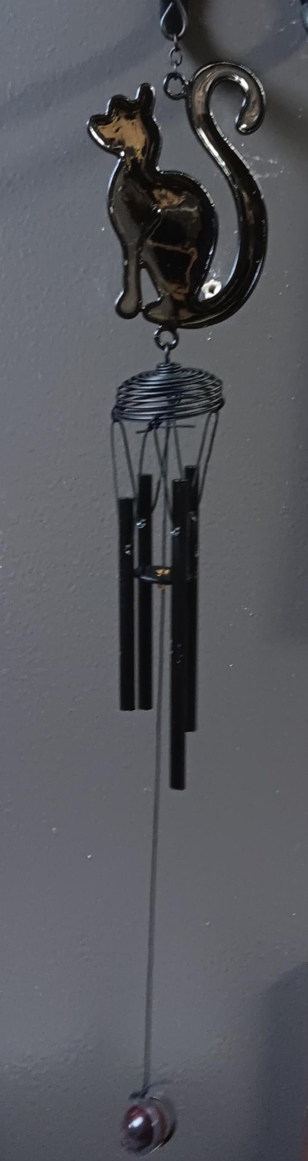 Collectible Black Cat Metal and Glass Gothic Wind Chime - Etsy