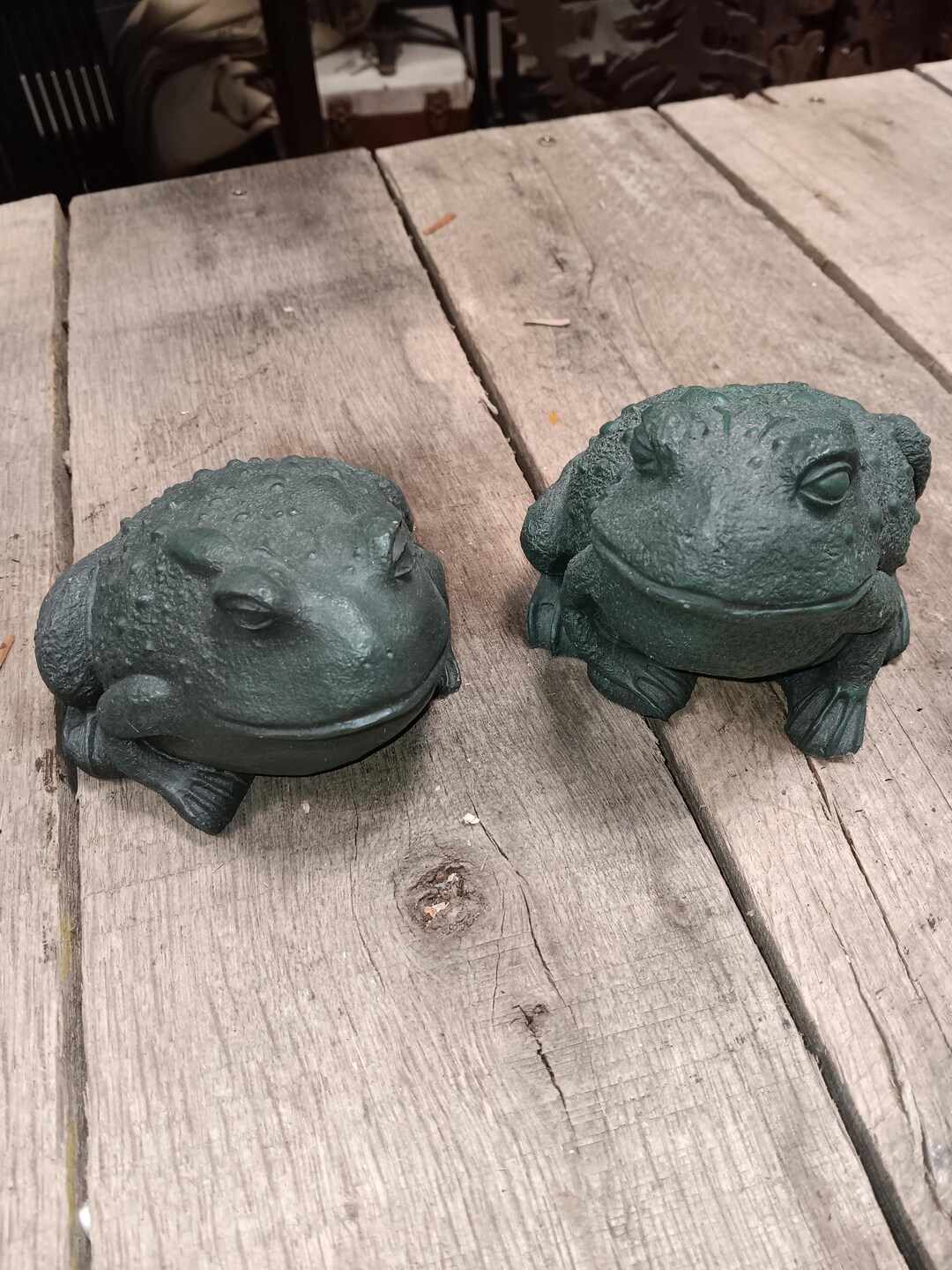 Pair of Hard Plastic Frog Figurines, Garden or Shelf Decor - Etsy