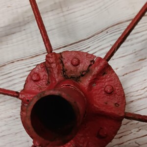 Vintage 15.5 Inch Red Cast Iron Spoke Wheel - Etsy