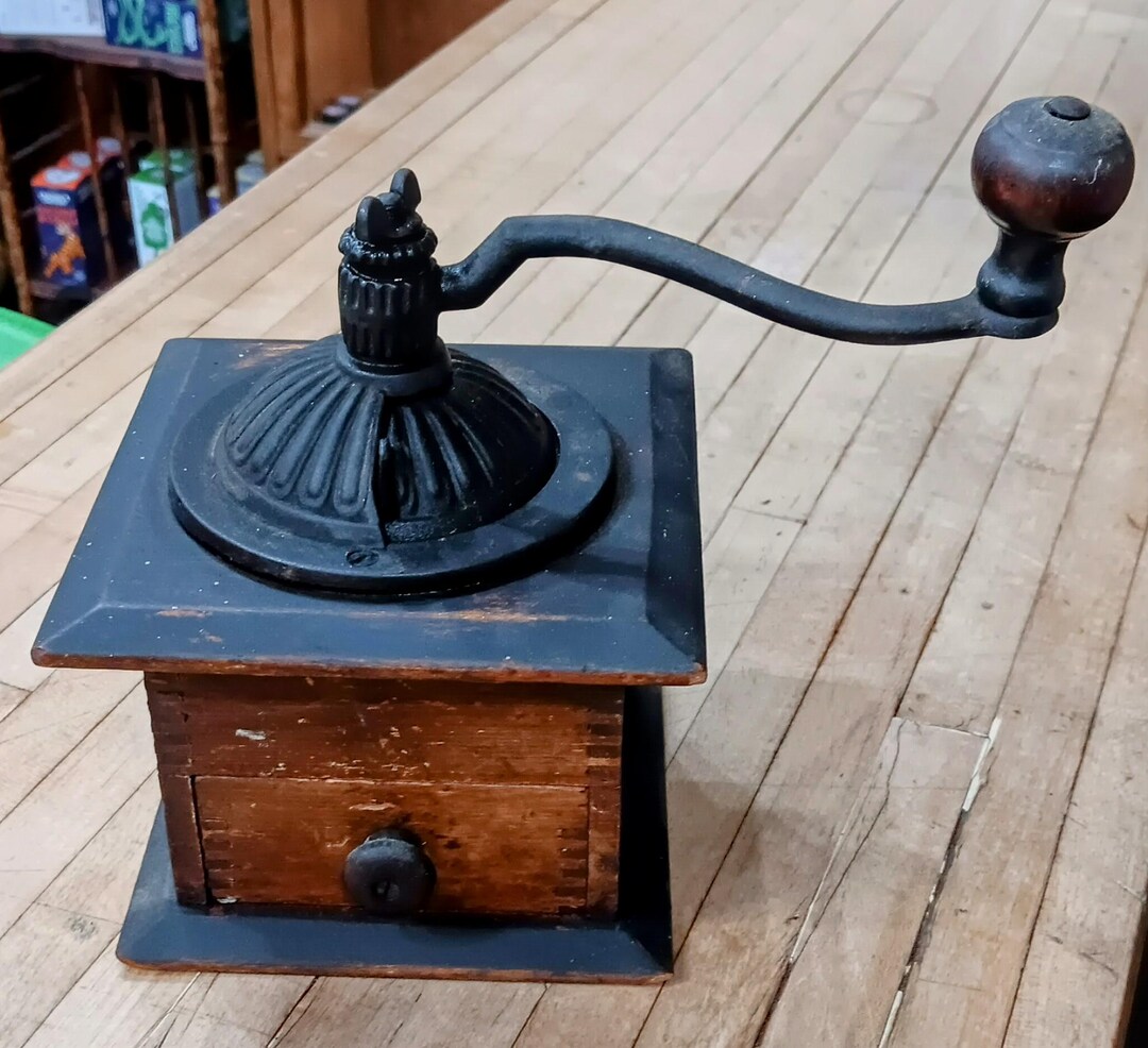 001 Vintage Wood and Iron Table Top Coffee Grinder - Etsy