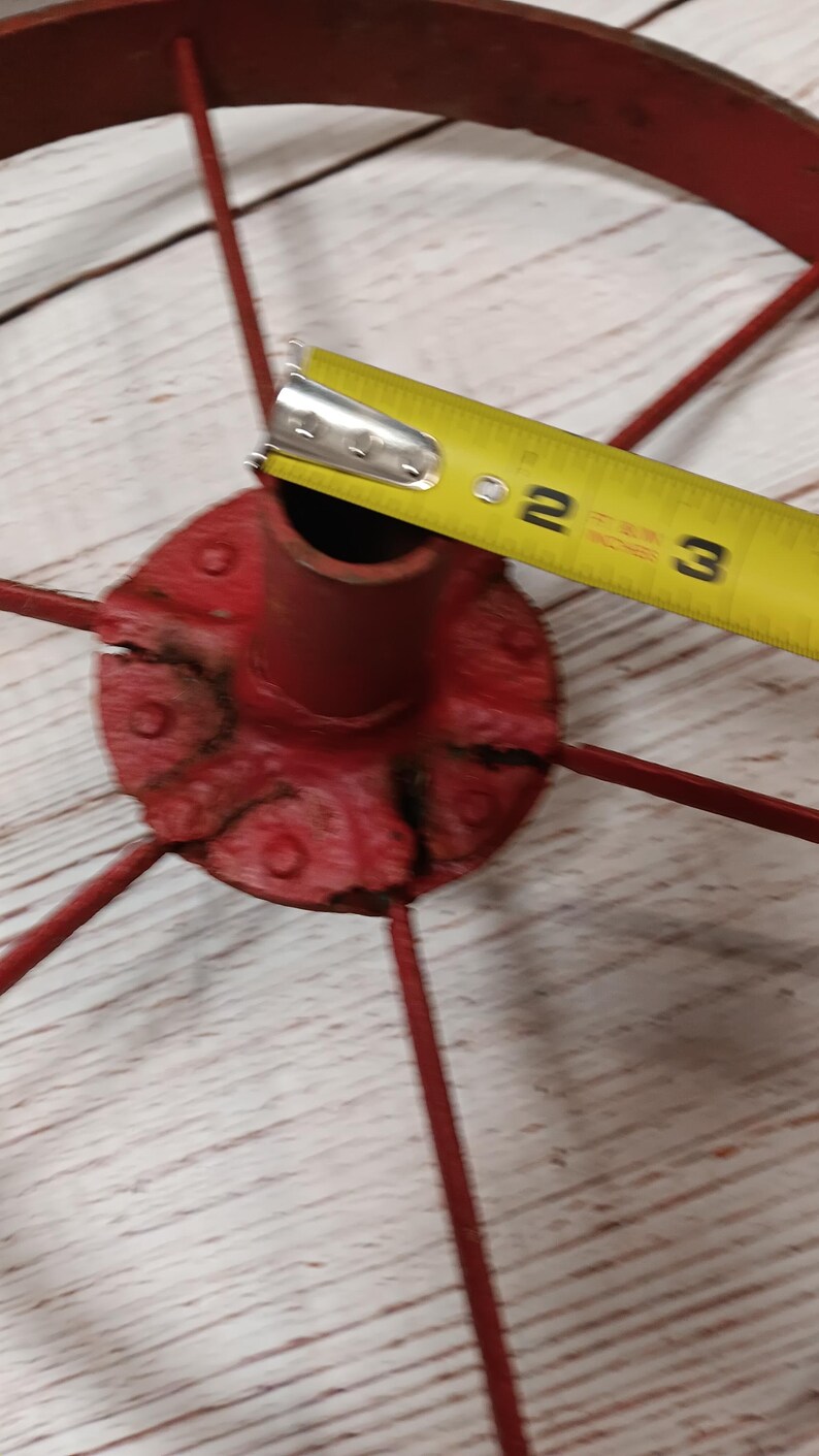 Vintage 15.5 Inch Red Cast Iron Spoke Wheel - Etsy