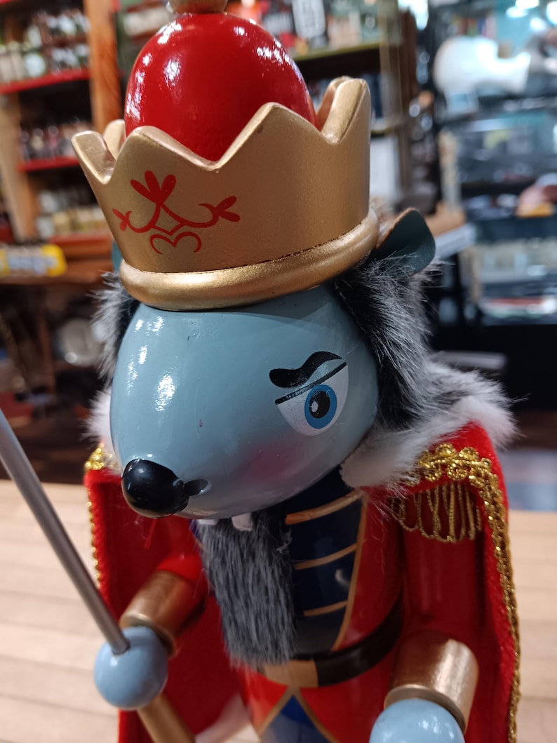 Rat King Nutcracker Figurine With Crown, Sword & Red Cape - Etsy