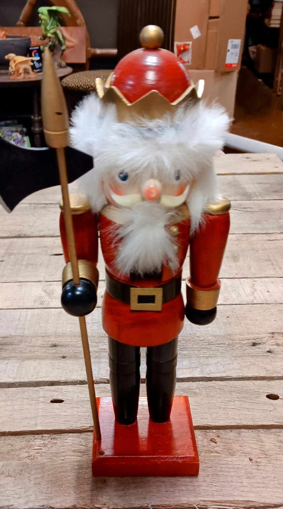 Vintage Nutcracker King W/ Axe – Red & Gold Soldier, Project Piece - Etsy