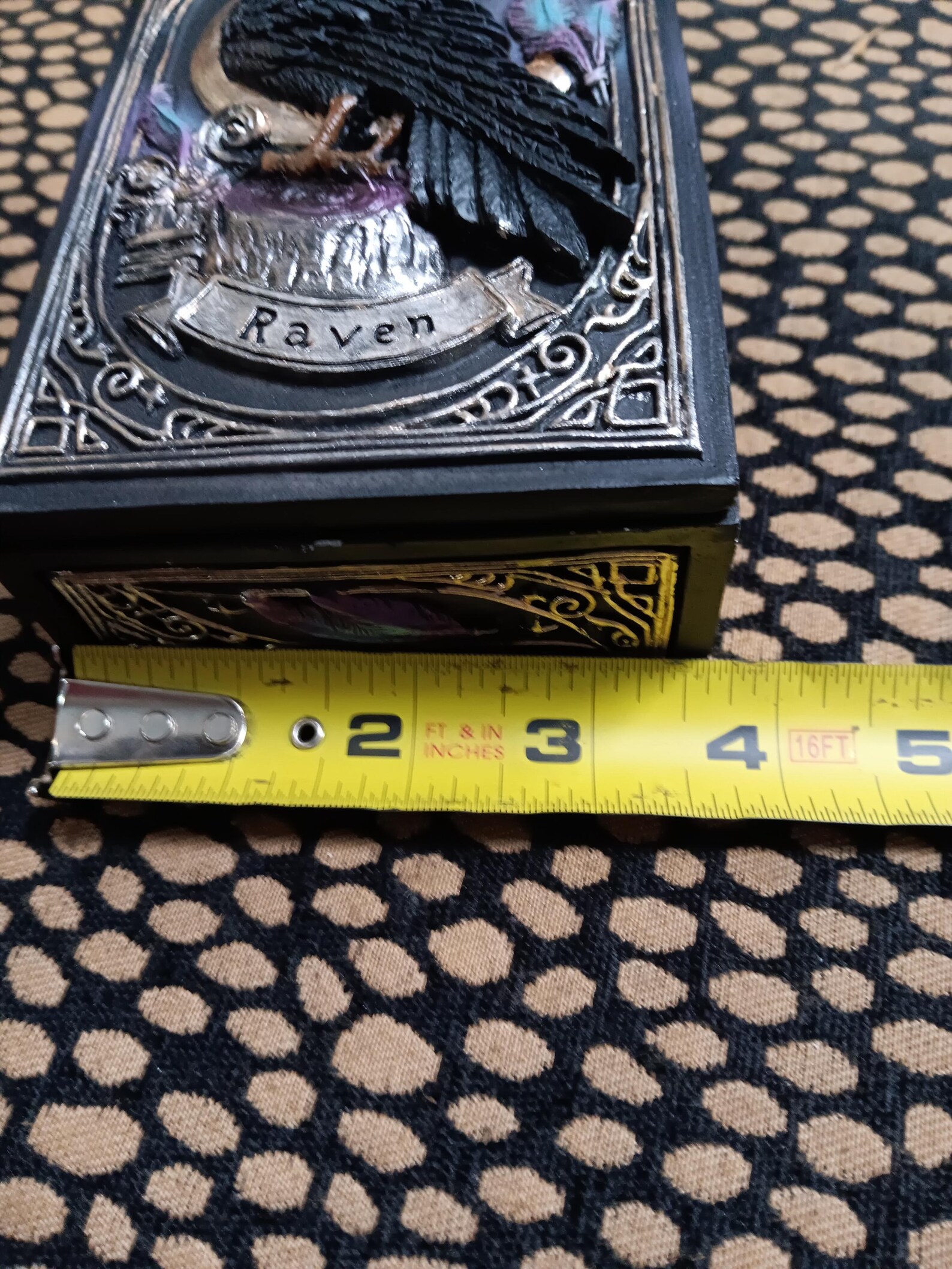Raven Gothic Trinket Box With Crescent Moon Relief Lid - Etsy