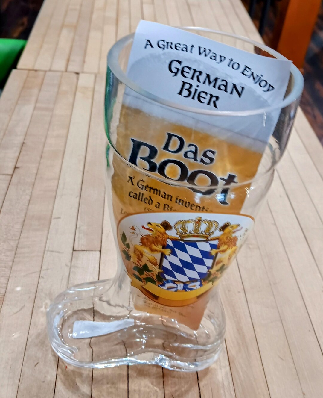 Das Boot German Beer Glass 1L W/ Bavarian Crest & Insert, Oktoberfest ...