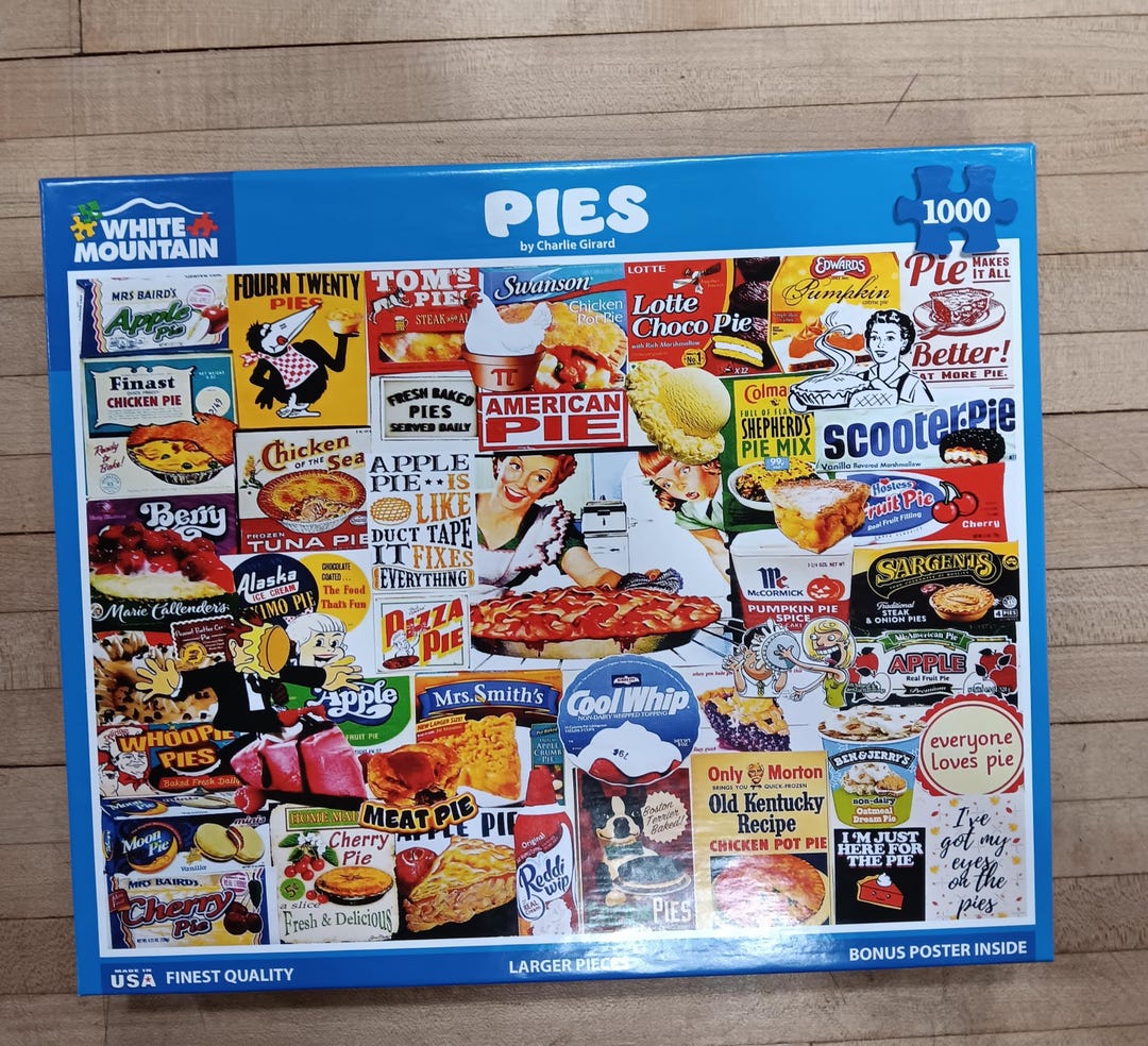 Pies Collage 1000 Piece Jigsaw Puzzle, Larger Pieces, Poster Inside USA ...