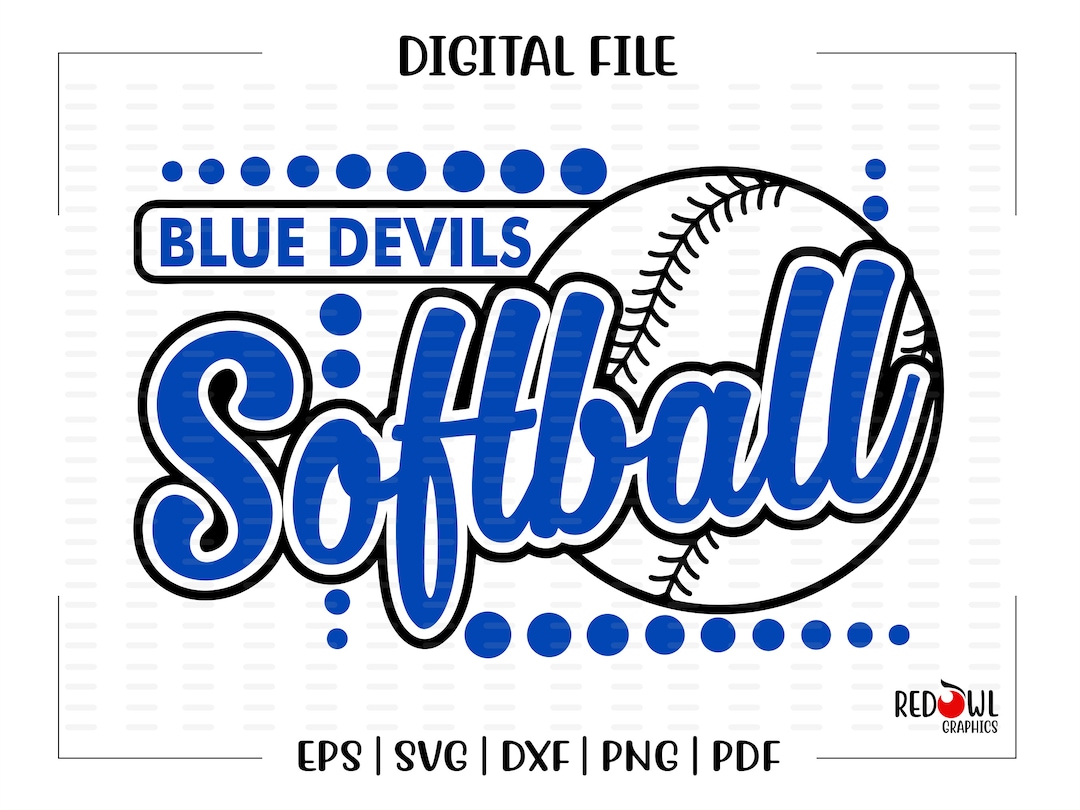 Softball Svg, Blue Devil Softball Svg, Blue, Devil, Softball, Svg, Dxf ...