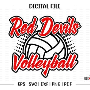 Volleyball Svg, Red Devil Volleyball Svg, Red Devil, Devil, Volleyball, Svg, Dxf, Eps, Png, Pdf ...
