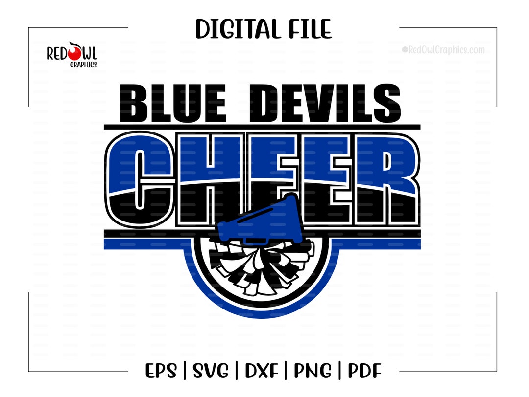 Cheerleader Svg, Blue Devil Cheerleader, Blue Devil, Cheer, Cheerleader ...