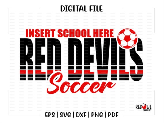 Soccer Svg Red Devil Soccer Svgred Devil Devils Soccer | Etsy