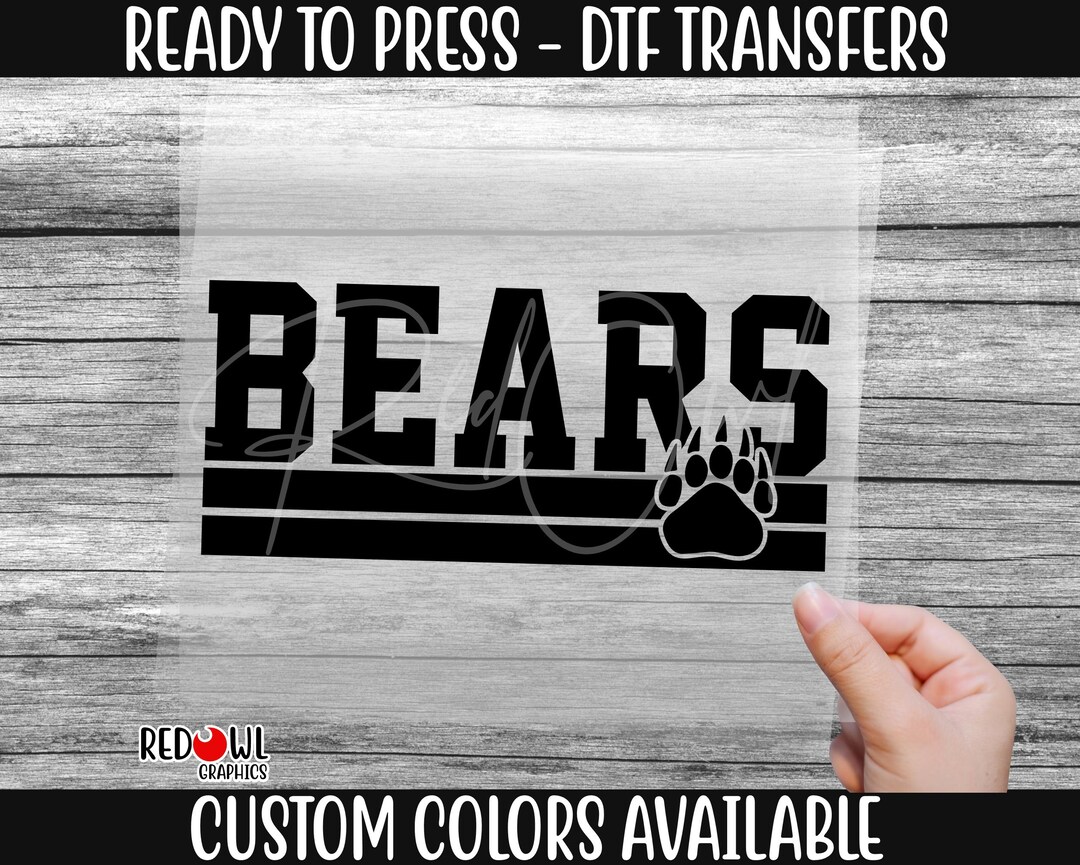 Ready to Press, Bears, Bears DTF, Custom DTF Transfer, Heat Transfer ...