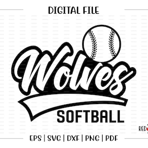 Softball Svg, Wolves Softball Svg, Wolves, Wolf, Softball, Svg, Dxf ...