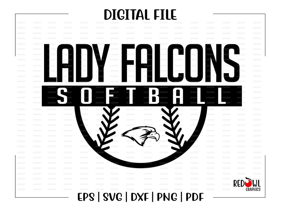 Softball Svg, Lady Falcons Softball Svg, Falcon, Falcons, Lady ...