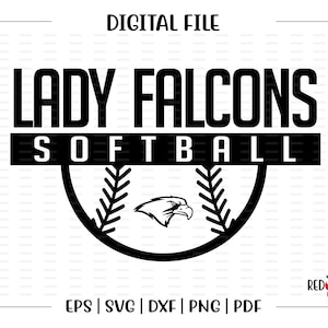 Softball Svg, Lady Falcons Softball Svg, Falcon, Falcons, Lady ...