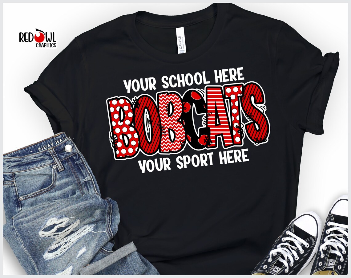 Personalized Bobcats T-shirt, Customized, Bobcats , T-shirt, Football ...