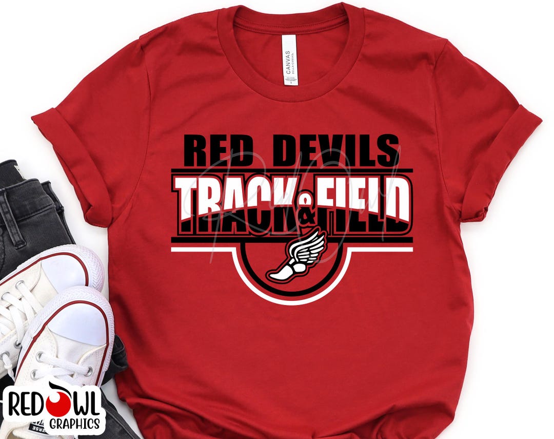 Red Devils Track Shirt, Track Shirt, Field, Red Devils Shirt, Devils, T ...