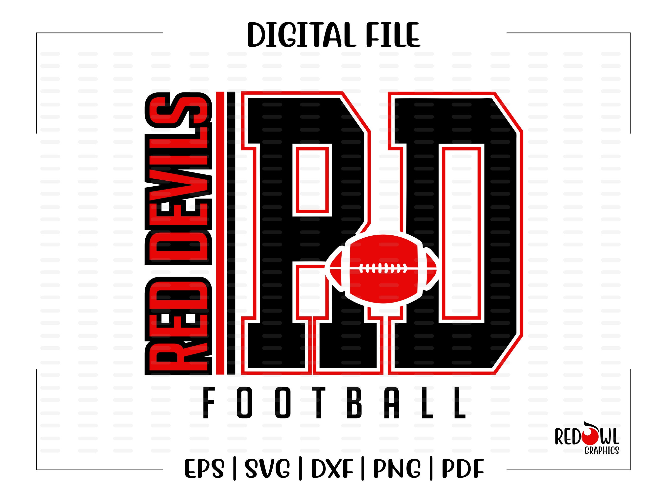 Red Devil Football Svg Football Svg Red Devil Red Devils | Etsy