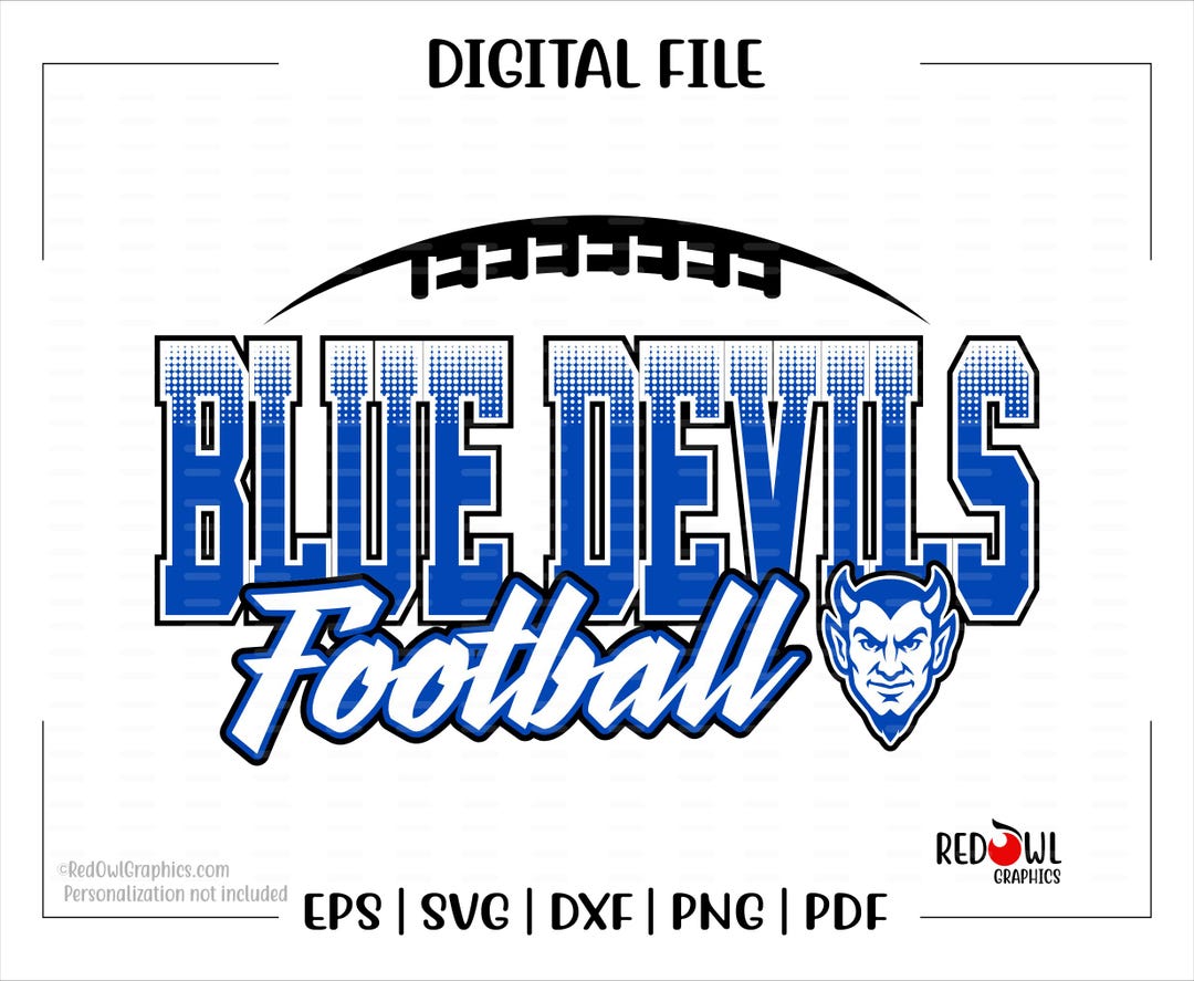 Blue Devil Football Svg, Blue Devil Svg, Football Svg, Devil, Blue ...