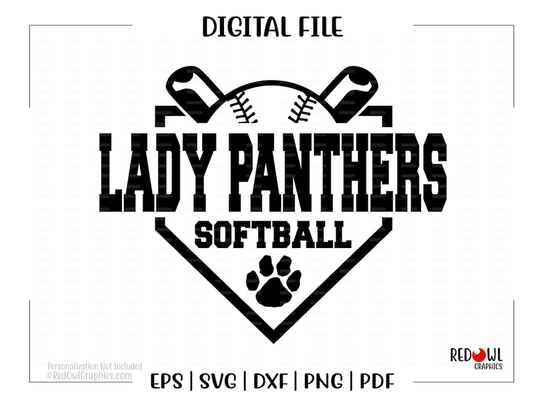 Softball Svg, Lady Panther Softball Svg, Lady, Panther, Panthers ...