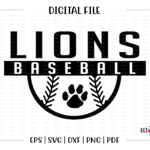 Baseball Svg, Lion Baseball Svg, Lion, Lions, Baseball, Svg, Dxf, Eps ...