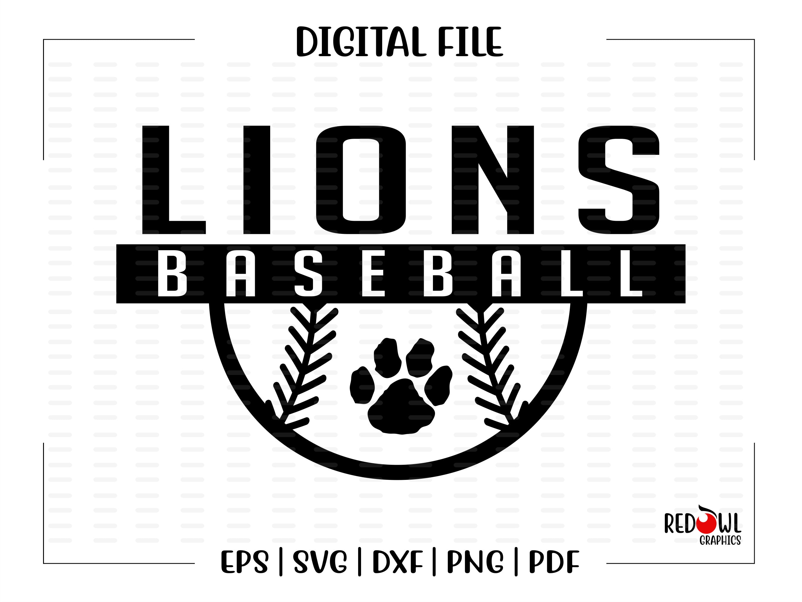 Baseball Svg, Lion Baseball Svg, Lion, Lions, Baseball, Svg, Dxf, Eps ...