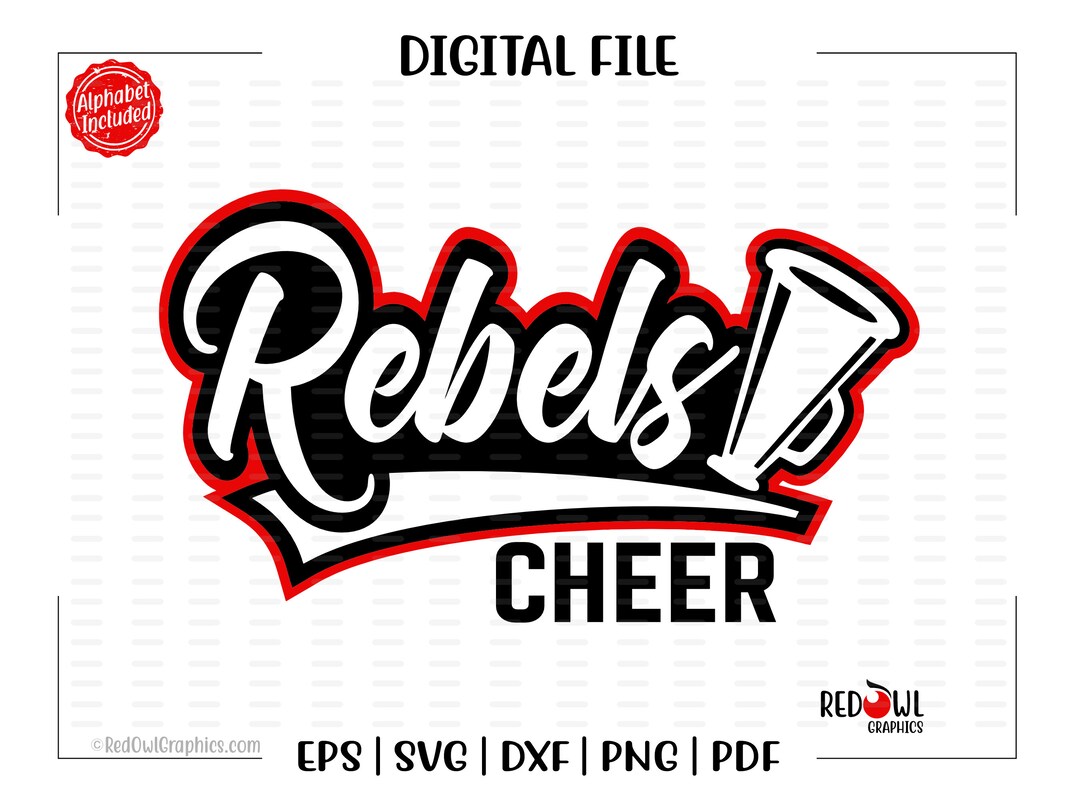 Cheerleader Svg, Cheerleading Svg, Rebel, Rebels, Cheer, Cheerleader ...