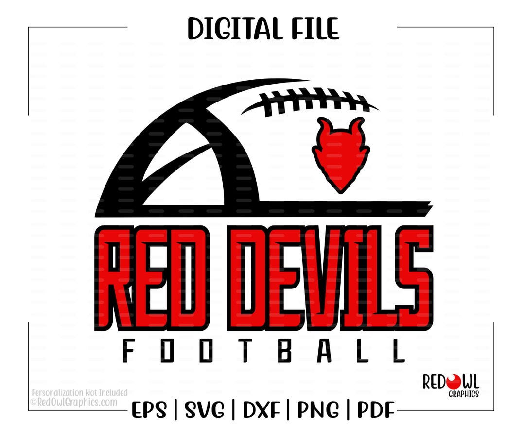 Red Devil Football Svg, Football Svg, Red Devil, Red, Devils, Devils ...