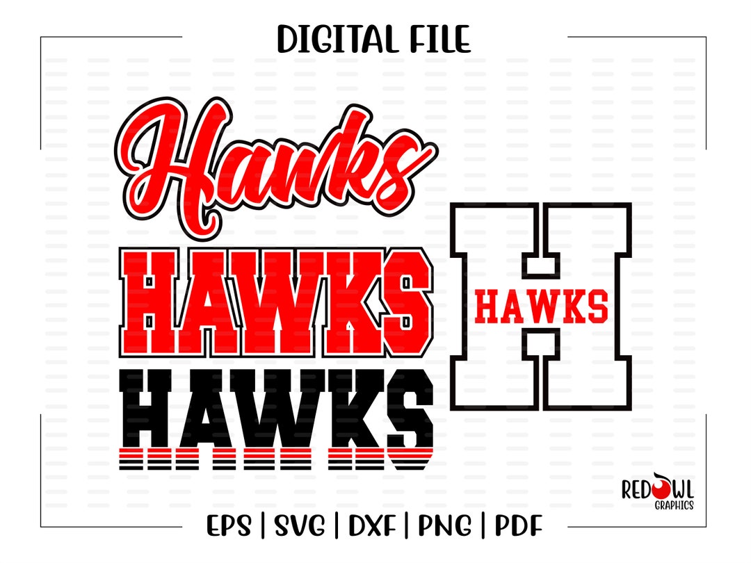 Hawks Svg Hawk Svg Hawk Hawks Script Text Block Mascot - Etsy