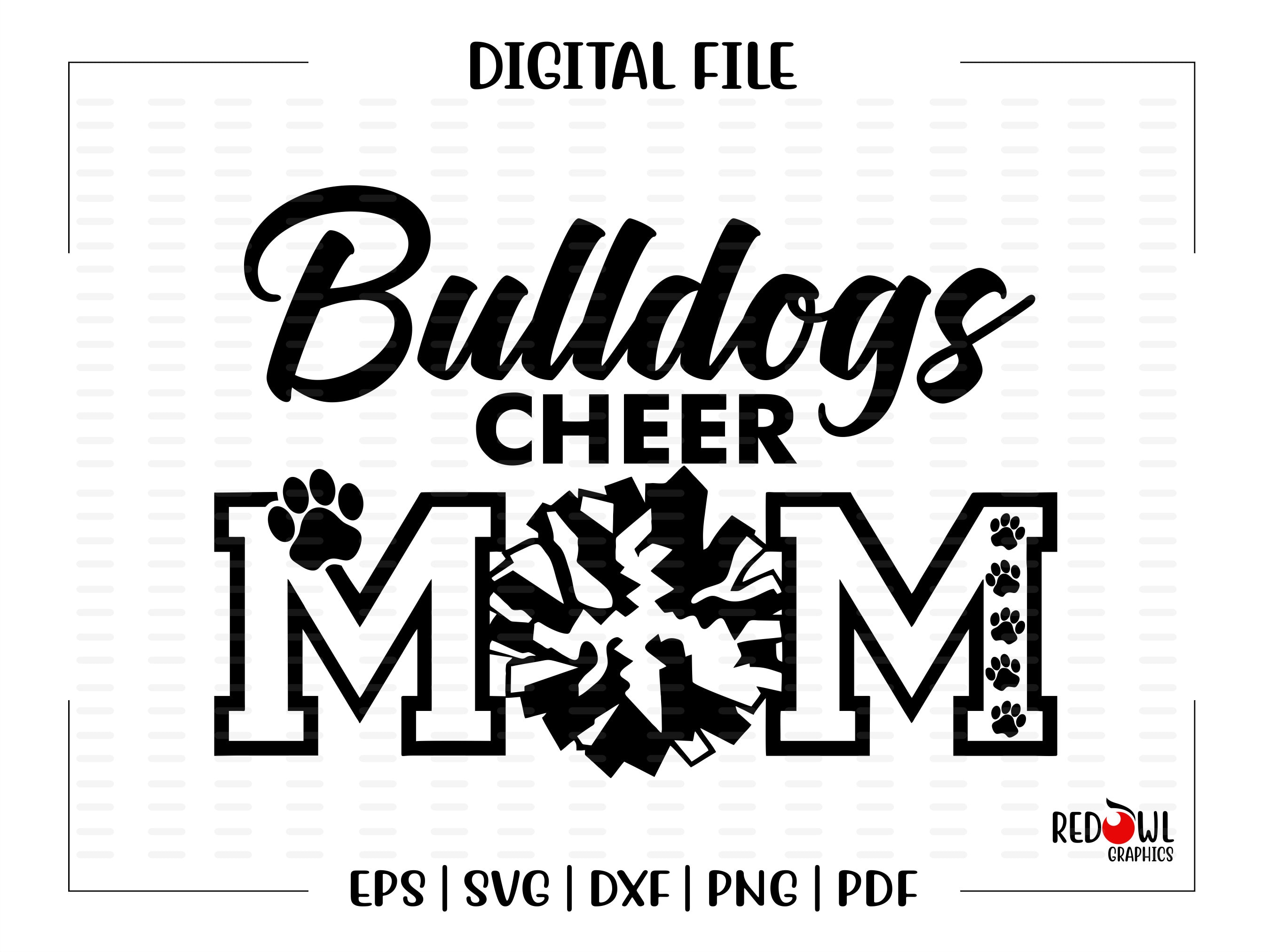 Cheer Mom Svg Bulldog Cheer Mom Svg Cheerleading Bulldog | Etsy