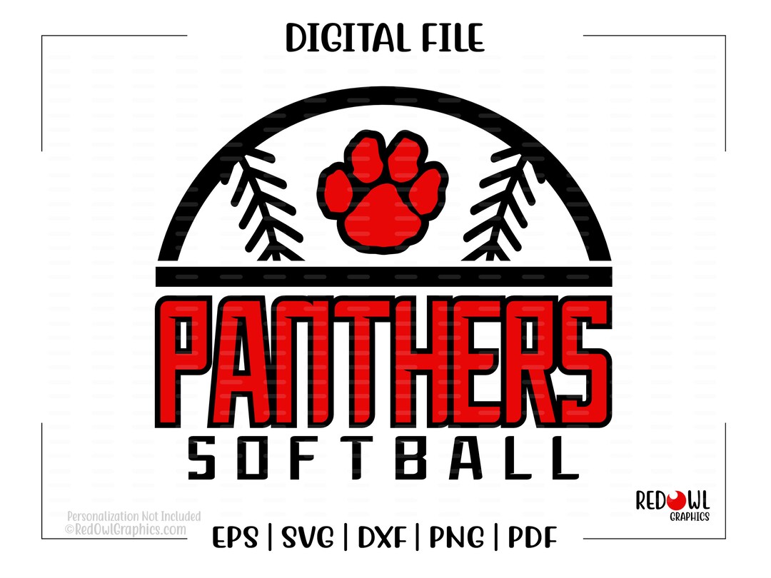 Softball Svg, Panther Softball Svg, Panther, Panthers, Softball, Svg ...