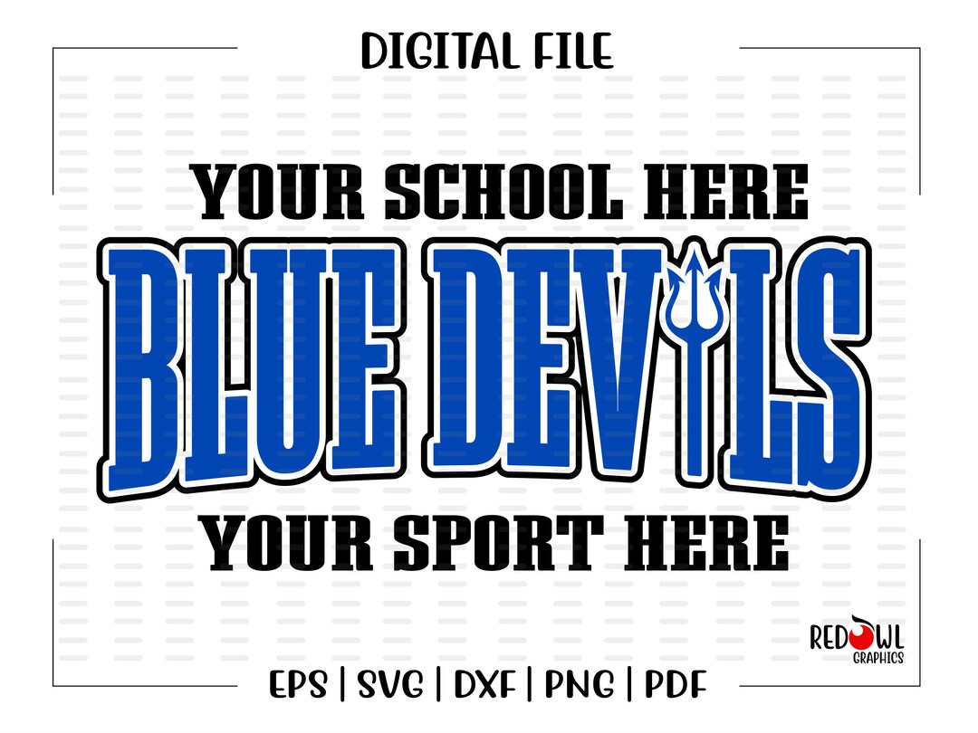 Custom, Personalized, Blue Devil Svg, Blue Devils, Devil, School, Team ...