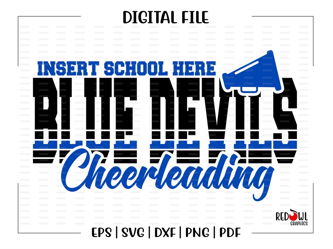 Cheerleading Svg, Blue Devil Cheer, Blue Devil, Cheer, Cheerleader ...