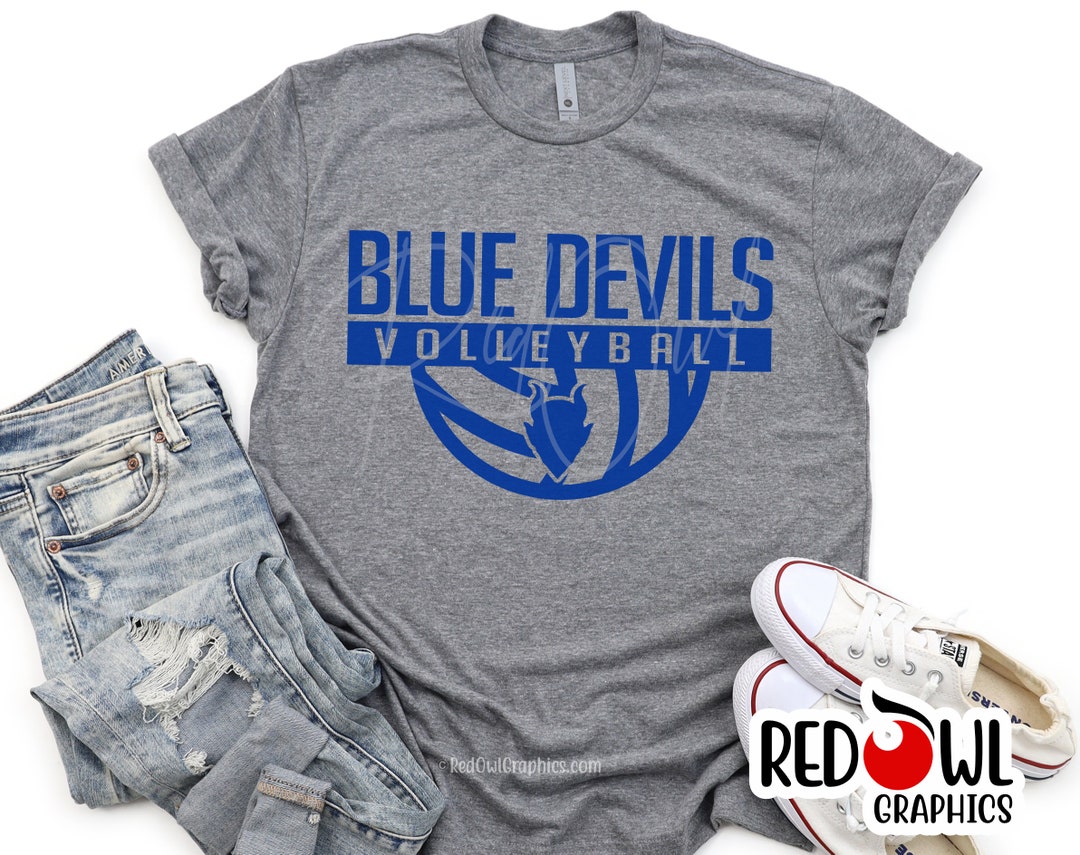 Volleyball Shirt, Blue Devil Volleyball, Blue Devils T-shirt, Blue ...
