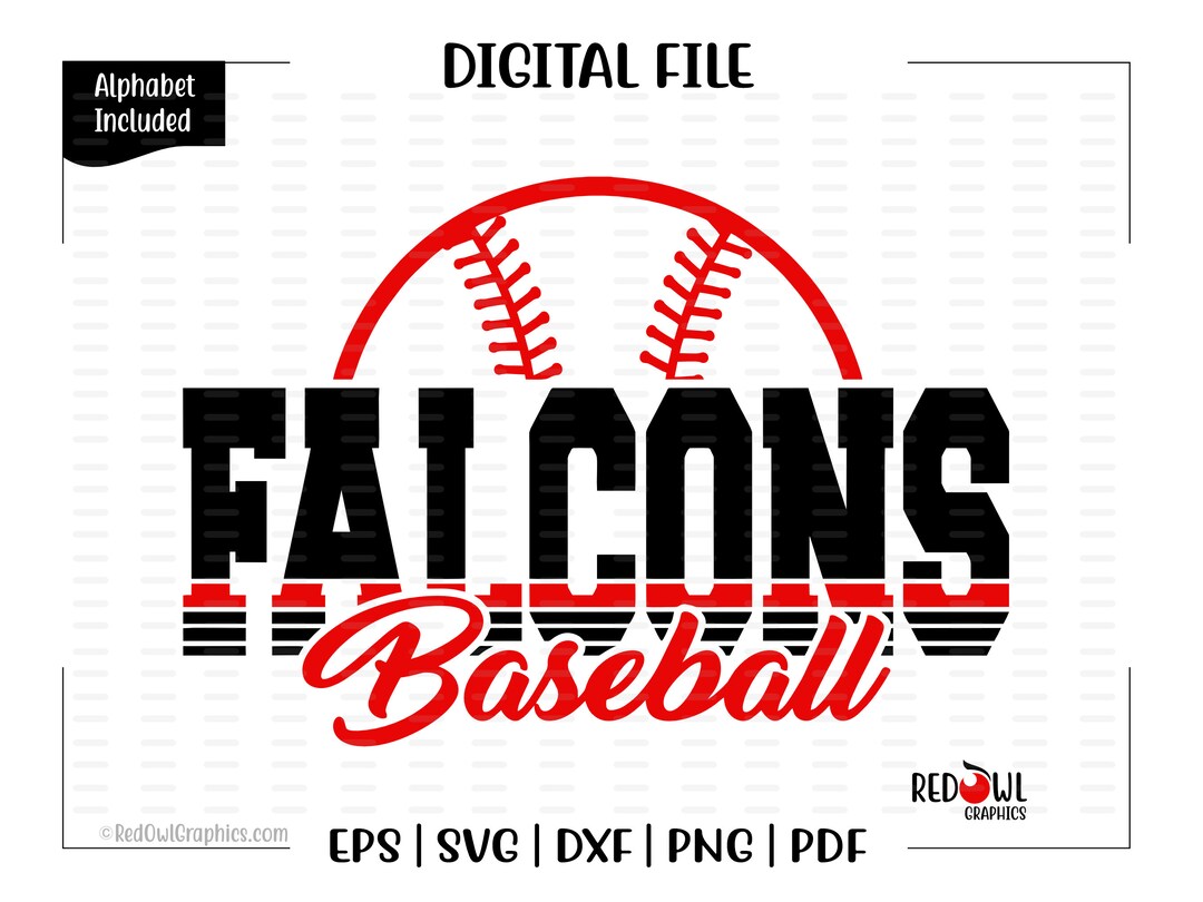 Baseball Svg, Falcon Baseball Svg, Falcon, Falcons, Baseball, Svg, Dxf ...