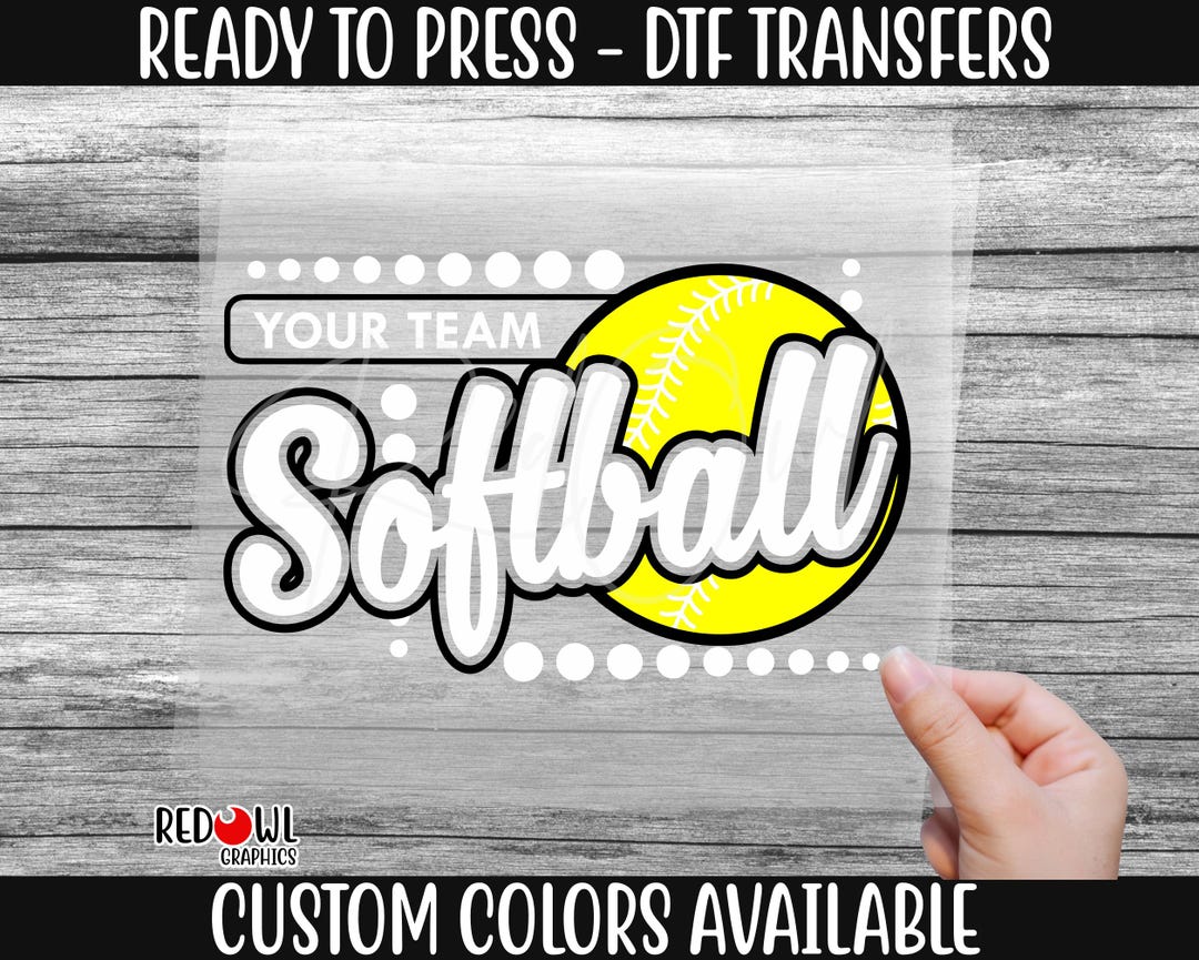 Ready to Press, Softball Transfer, Custom DTF Transfer, Heat Transfer ...