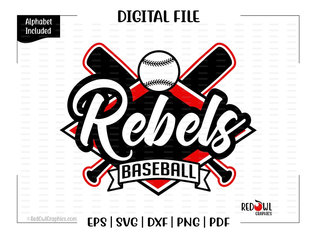 Baseball Svg, Rebel Baseball Svg, Rebel, Rebels, Baseball, Svg, Dxf ...