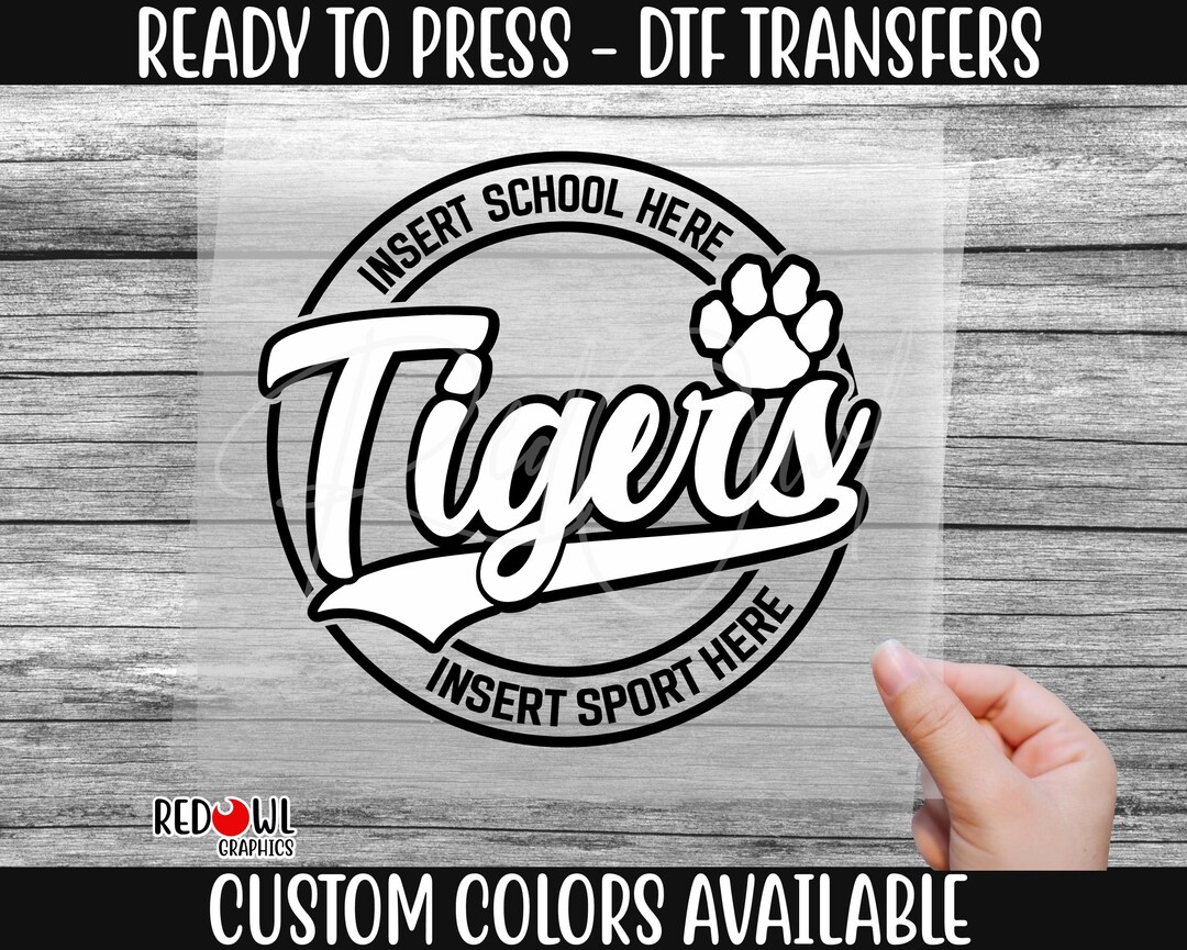 Ready to Press, Tiger, Tigers, DTF Transfer, Heat Transfer, Tigers DTF ...