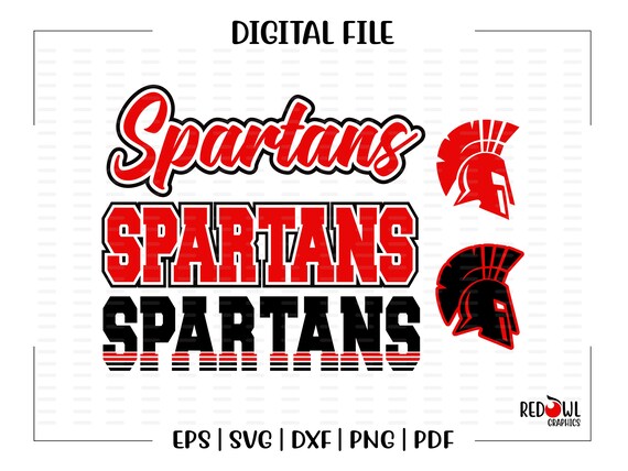 Spartan Svg Spartans Svg Script Text Mascot Spartan | Etsy