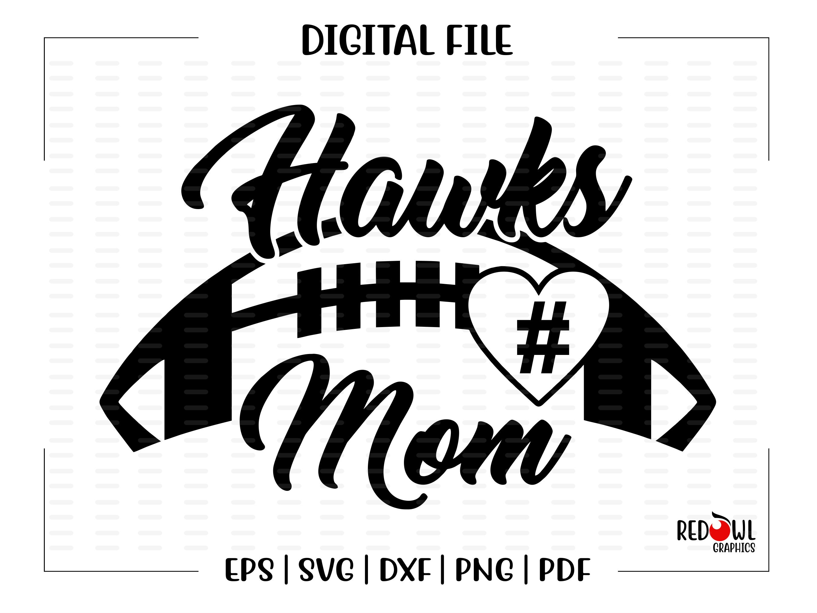 Football Hawks vector dxf htv Hawk sublimation Hawk Football digital ...