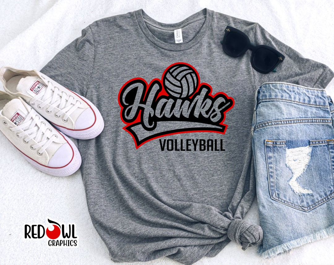 Volleyball Shirt, Volleyball T-shirt, Hawks, Volleyball, T-shirt ...