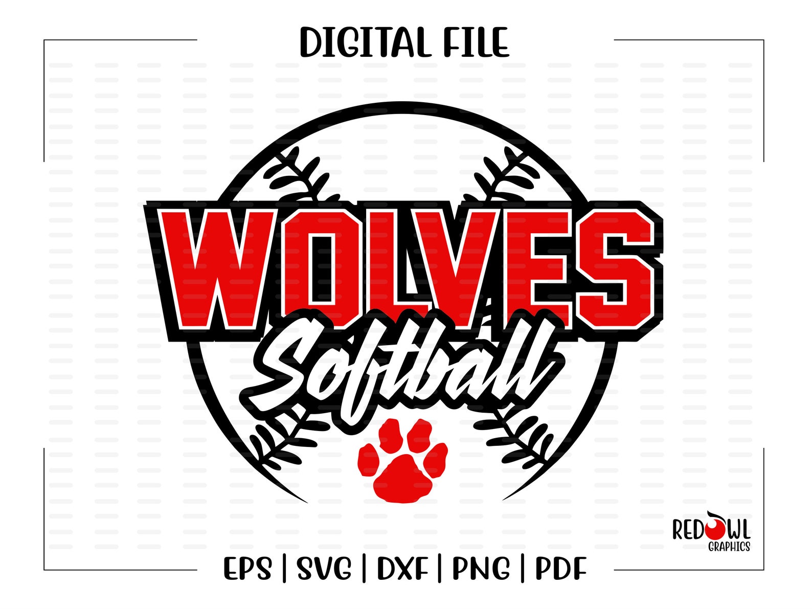 Softball Svg Wolves Softball Svg Wolves Wolf Softball - Etsy