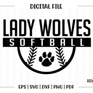 Lady Wolves Softball Svg, Softball Svg, Lady, Wolves, Wolf, Softball ...