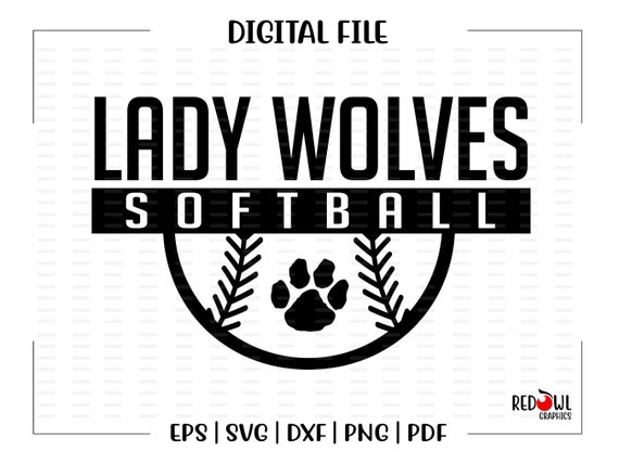 Lady Wolves Softball Svg Softball Svg Lady Wolves Wolf | Etsy