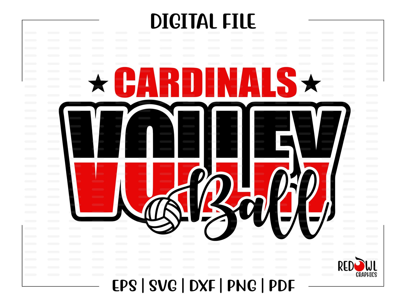 Volleyball Svg Cardinal Volleyball Svg Cardinal Cardinals | Etsy