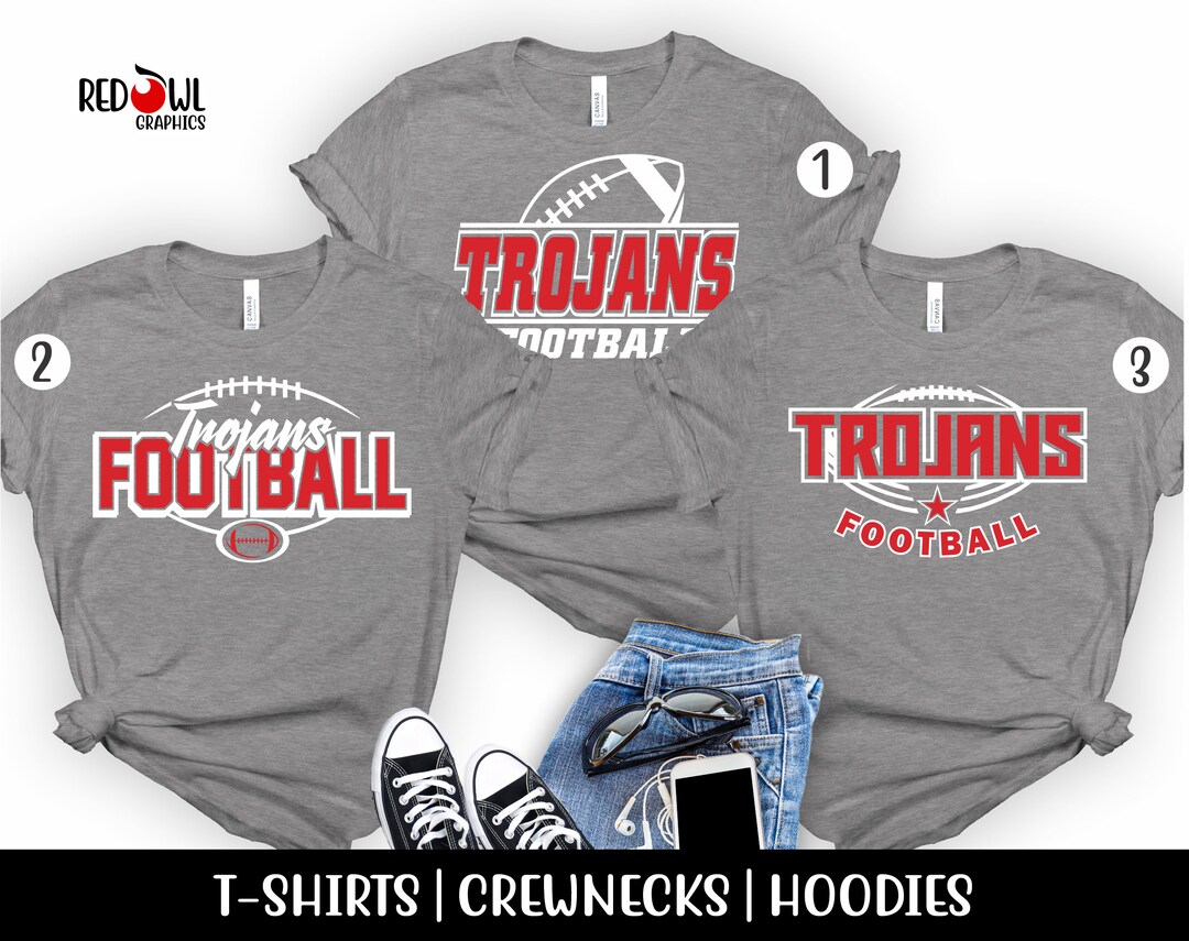 Football Shirt, Trojan Shirt, Trojan, Trojan Football, Football, T ...