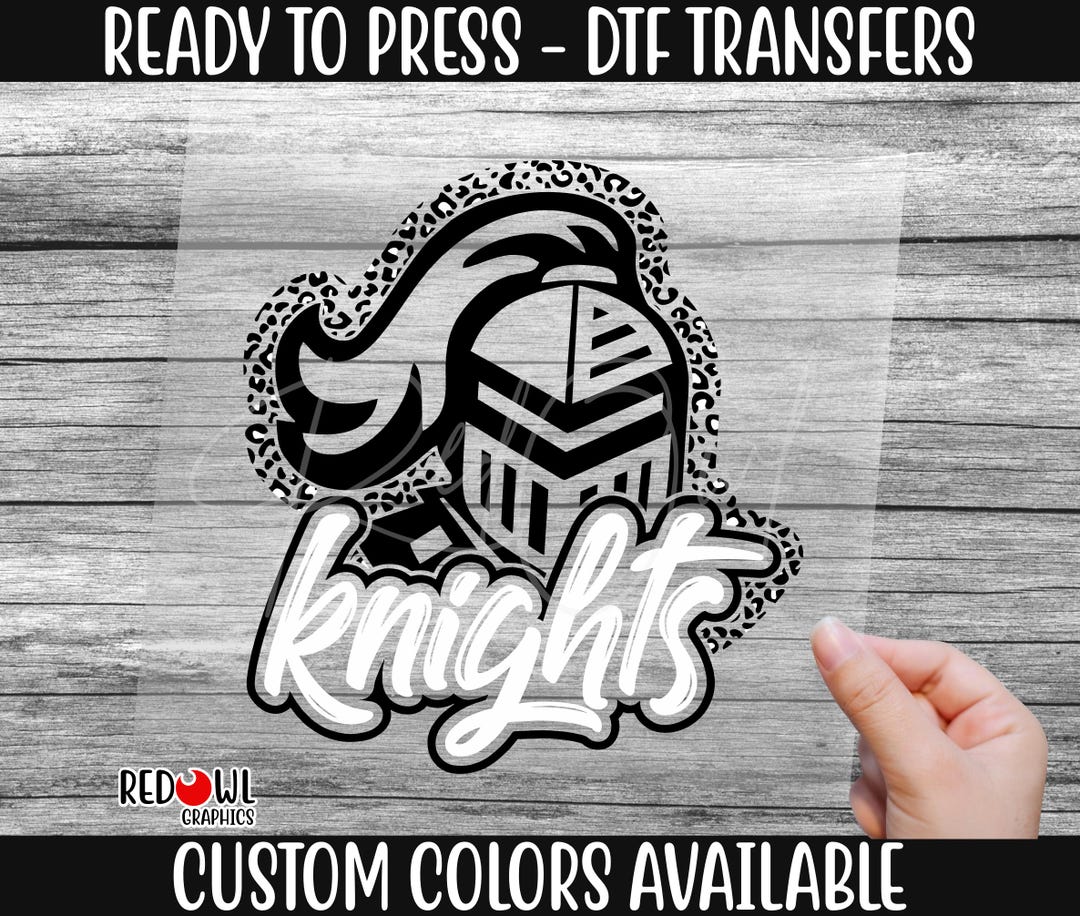 Ready to Press, 6 Inch, Black and White, Knights, Knights DTF, Custom ...