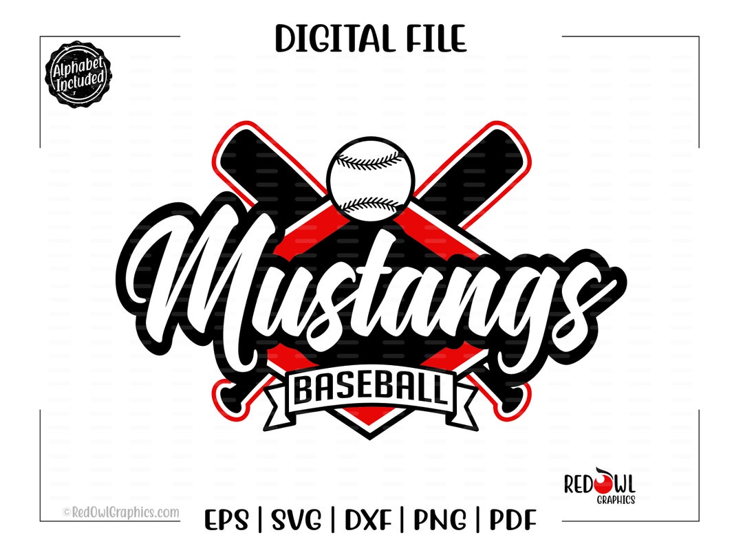 Mustang Baseball Svg, Baseball Svg, Mustang, Mustangs, Baseball, Vector ...
